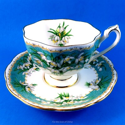 Striking Snowdrop Flower Queen Anne Marilyn Tea Cup and Saucer Set | eBay