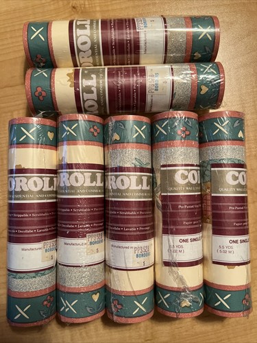 Vintage Coloroll Chicken and Rooster Wallpaper Border 7 Rolls Country ...