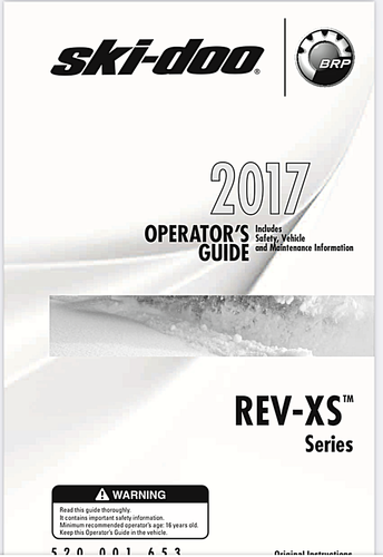 Ski Doo REV-XS Series Snowmobile FULL (211 page) 2017 OPERATOR'S GUIDE ...