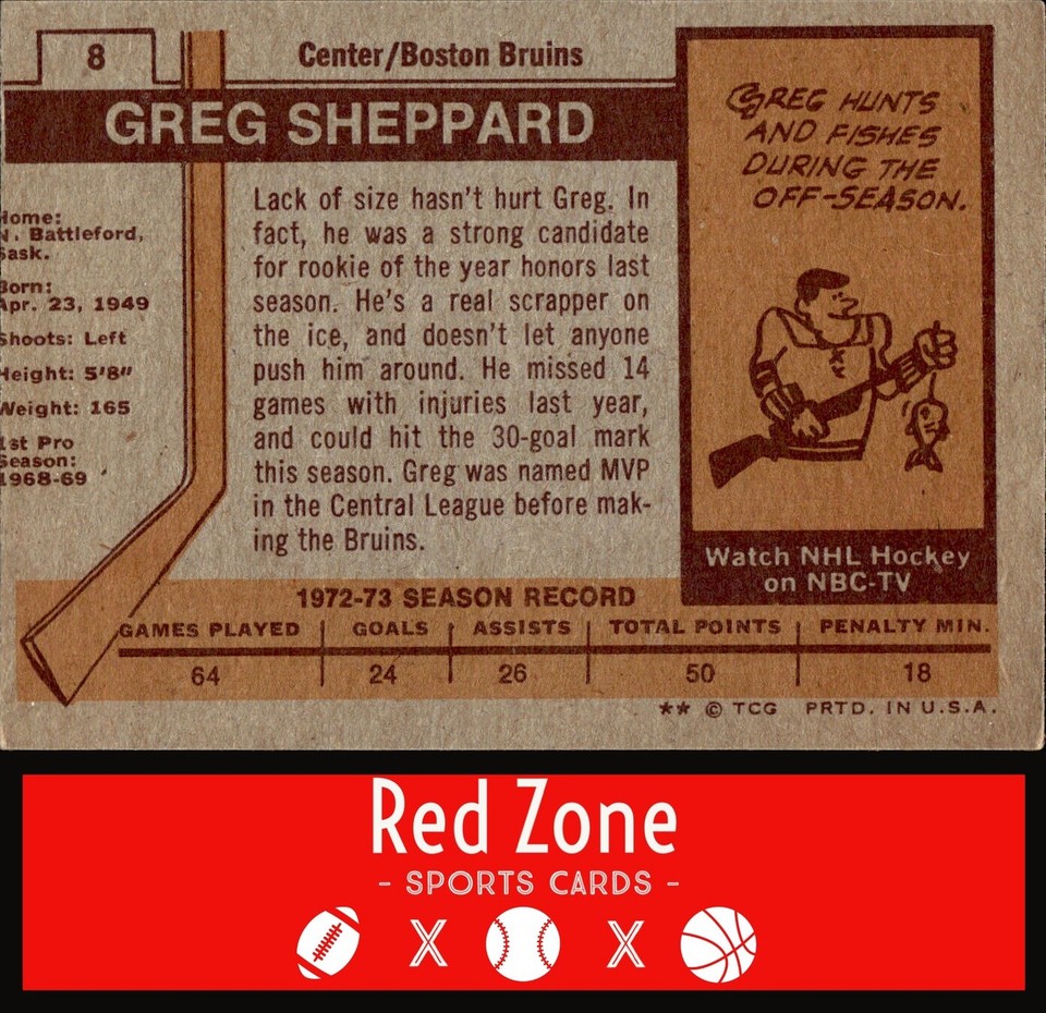1973-74 Topps - #8 Gregg Sheppard EX | eBay