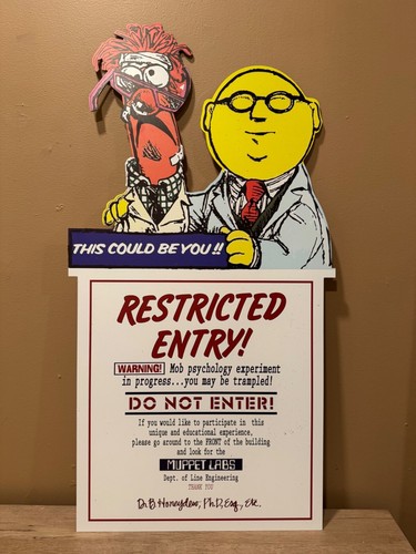 Disney Hollywood studios Muppet Vision 3D Restricted Entry Sign Prop | eBay