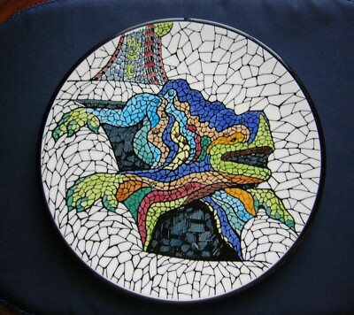 Ceramar Ceramic Plate, Spain, Hand Painted 9" Mosaic Iguana Design | eBay