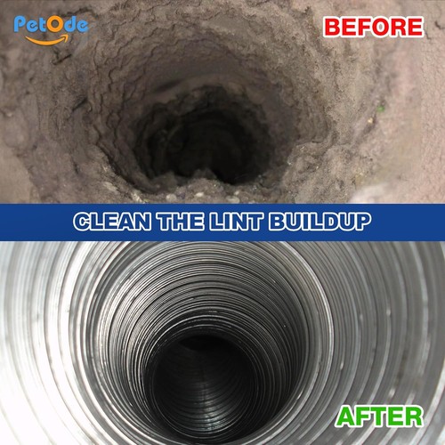 32 Feet Dryer Vent Cleaner Kit, Enhanced Flexible Quick Snap 30 Feet ...