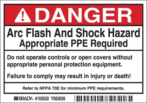 Brady 103532 Arc Flash and Shock Label (Pack of 5) | eBay