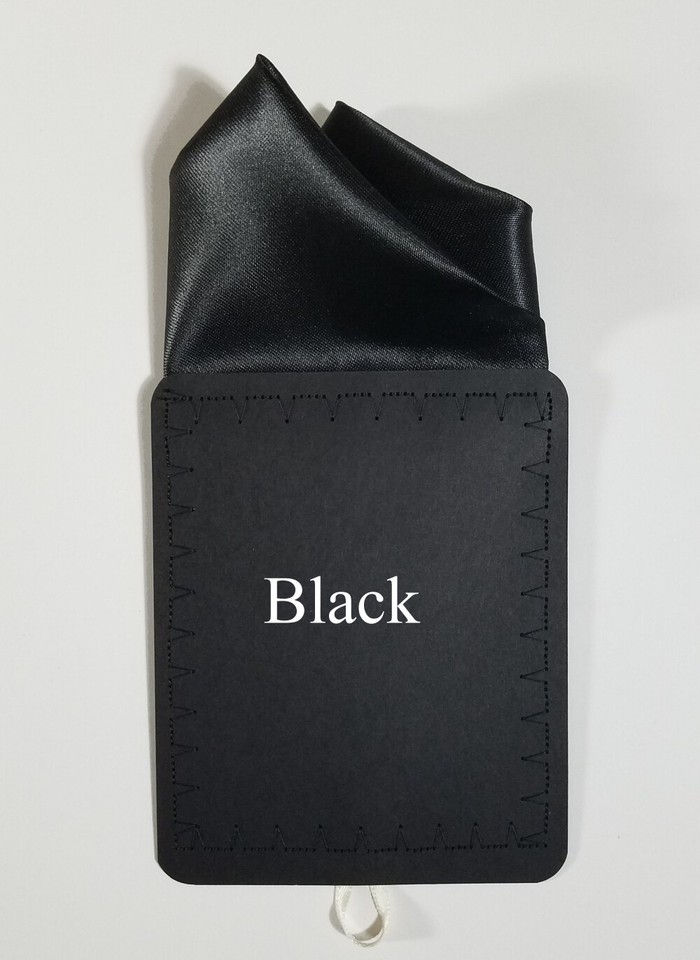 NEW - Men's 2 Point Pre-Folded Satin Pocket Square Insert - More Colors ...