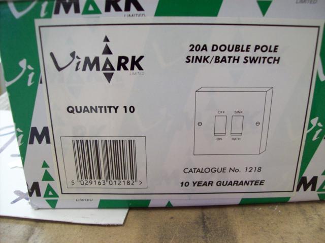 Dual Immersion Heater Cylinder Element Changeover Wall Switch Marked ...