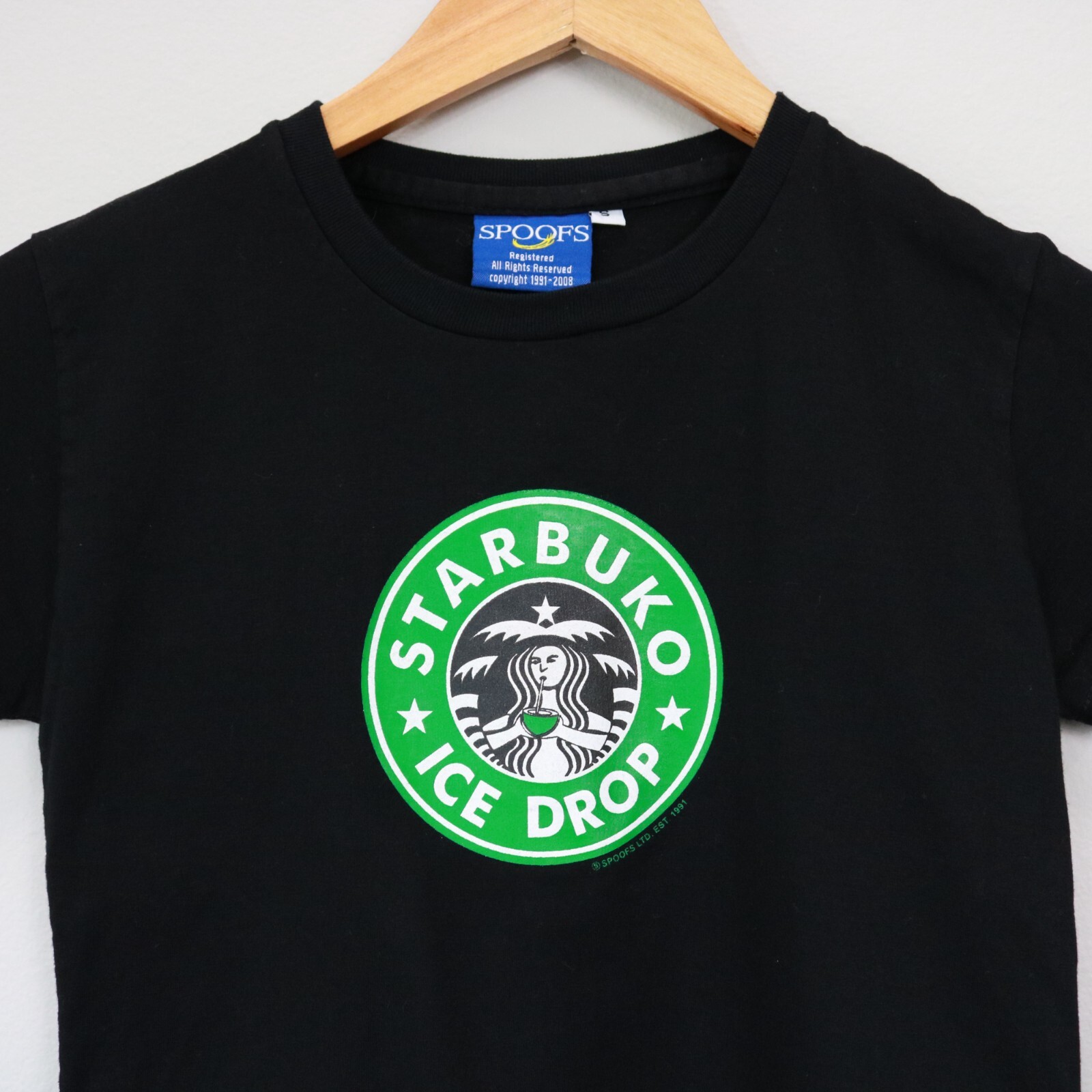 Spoofs Black Starbucks Starbuko Ice Drop Humor Tee Sh… - Gem