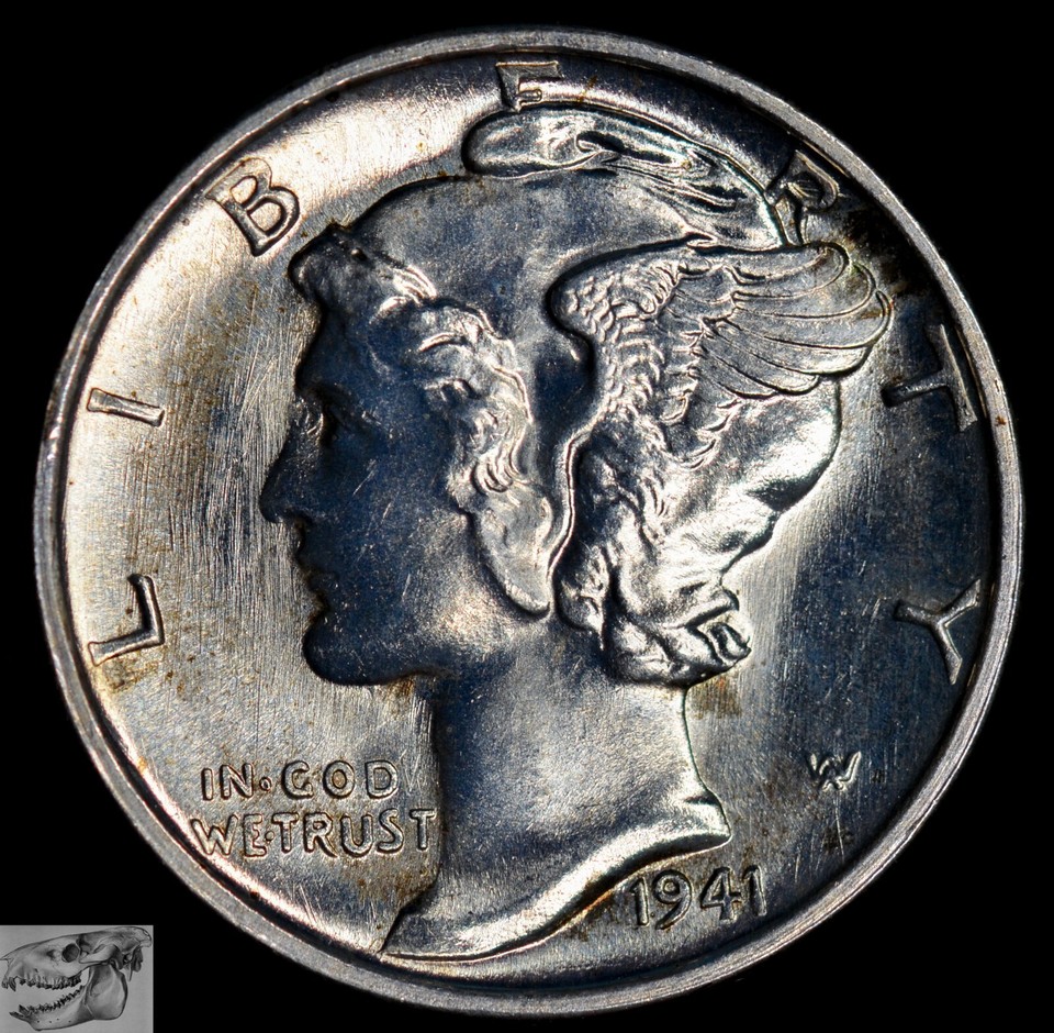 1941 S Mercury Dime, Brilliant Uncirculated+, Gem, FSB, Full Split ...