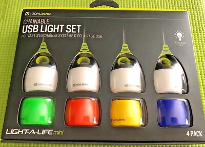 Goal Zero Chainable USB Light-A-Life Mini Quad LED Lights 4 PACK with ...