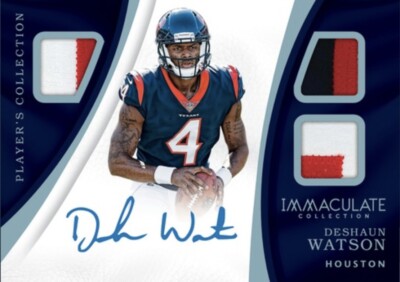 2017 Immaculate Deshaun Watson Rookie Patch Auto RPA RC NFL Blitz ...