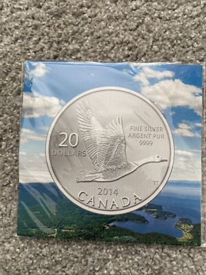 2014 Canada $20 Silver Proof coin (Canadian Goose) in sealed sleeve ...