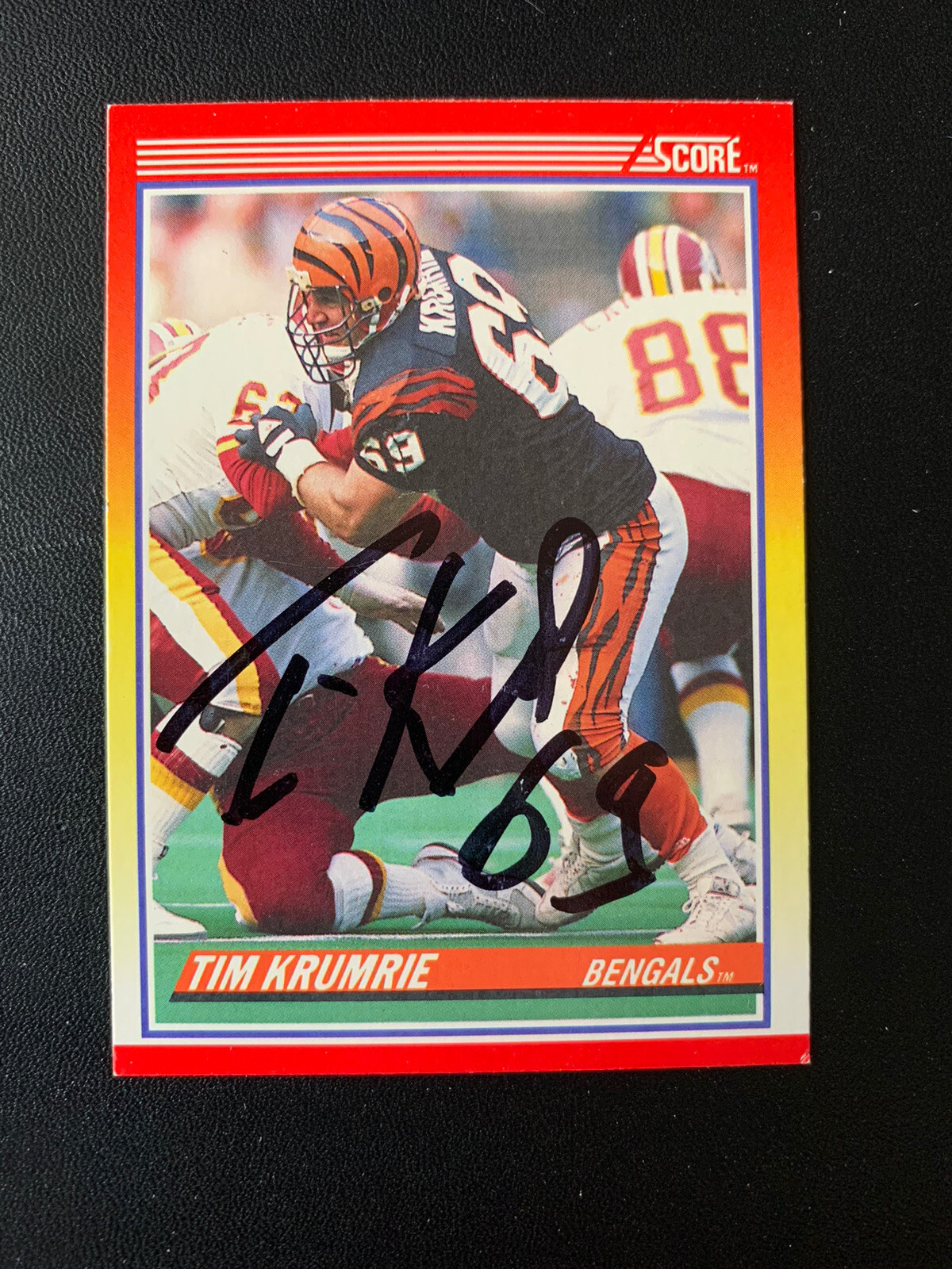 Tim Krumrie Signed 1990 Score #237 Card Cincinnati Bengals Autograph ...