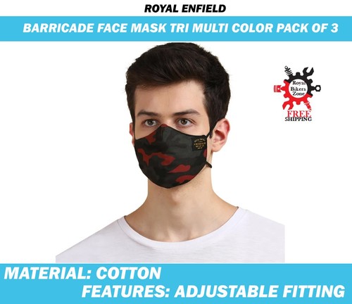 ROYAL ENFIELD BARRICADE "FACE MASK" "TRI MULTI COLOR PACK OF 3" | eBay ...