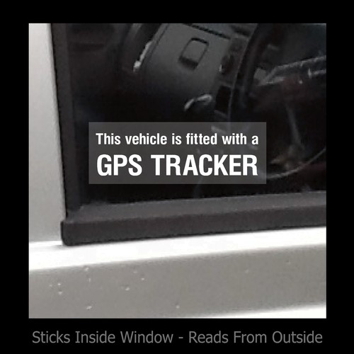 Vehicle fitted with a GPS Tracker - Window Sticker / Sign - Security ...