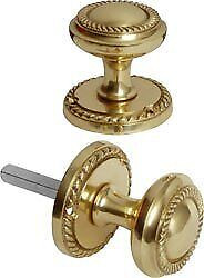 Ironmongery World Solid Brass Georgian Round Mortice Door Knobs Pull ...