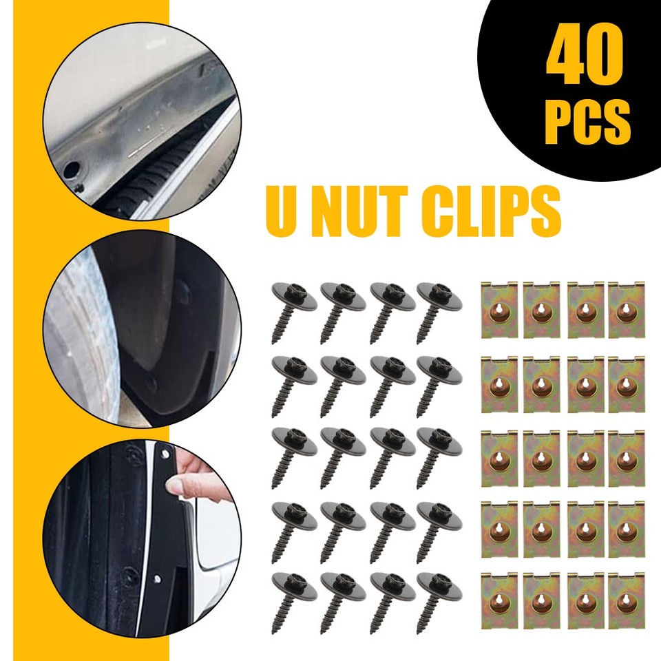 Body Bolts & U-nut Clips - M6 Engine Under Cover Splash Shield Guard ...