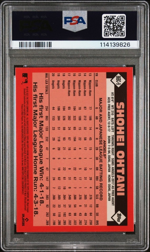 2021 Topps Chrome '86 Topps Baseball 86BC-9 Shohei Ohtani Angels MLB ...