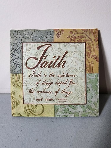 FAITH Wall ART Square Plaque 5.25" Square | eBay