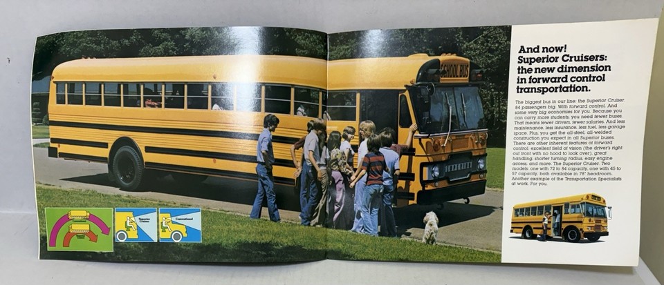 Rare 1976 SUPERIOR School Bus DEALER SALES Brochure - 18 Page Booklet ...