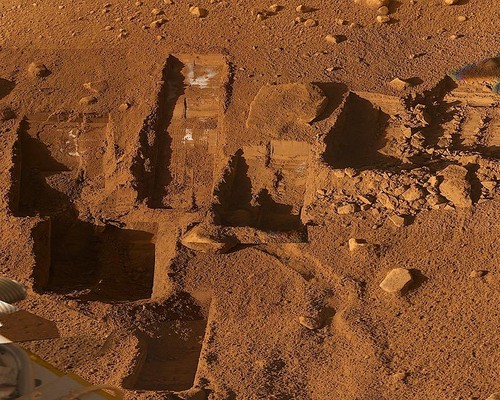 TRENCHES DUG ON MARS FROM PHOENIX LANDER NASA 11x14 SILVER HALIDE PHOTO ...