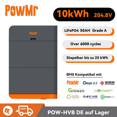 POWMR 10kWh Lithiumbatterie LiFePO4 50Ah 204.8V Hochvolt Stromspeicher ...