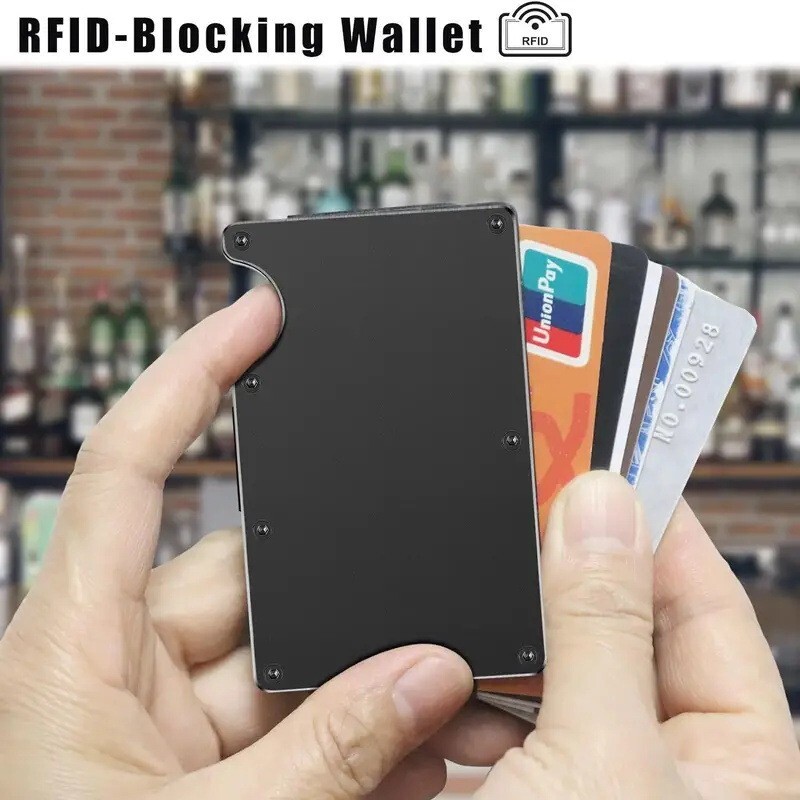 The Ridge Style Titanium Wallet with RFID Blocking Card Slots, Money ...