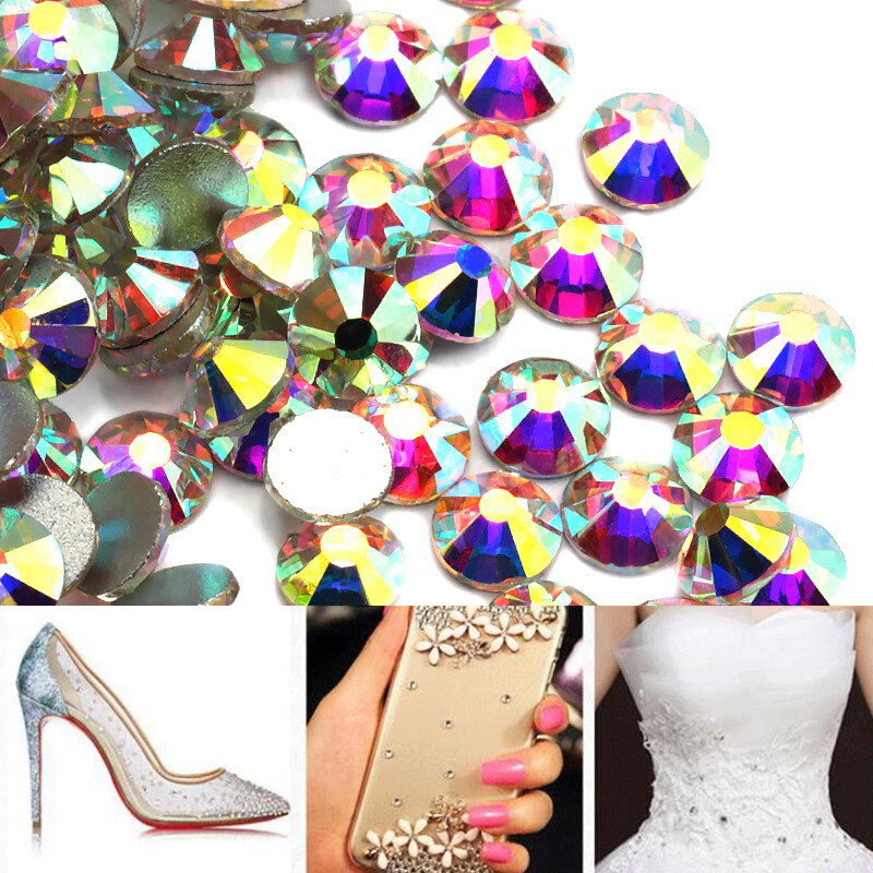 1440pcs 2mm DIY Beads Rhinestone Flat Back Bead Charm Rhinestones ...