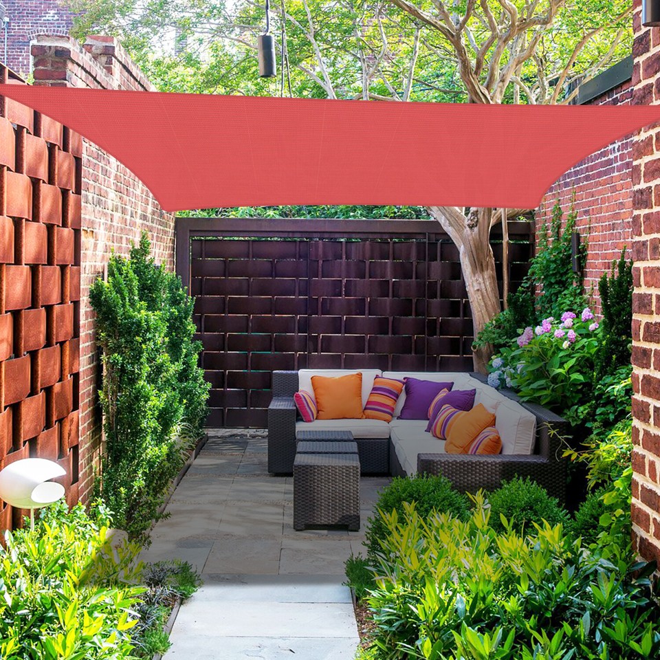 Permeable Shade Sail Patio Awning Outdoor Garden Pool Sun Canopy ...