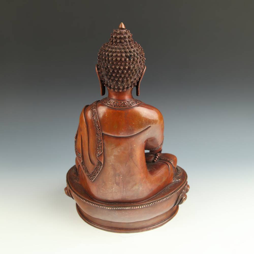 SEATED FIGURE BUDDHA DHYANA ASANA BHUMISPARSA MUDRA BRONZE BUDDHISM ...