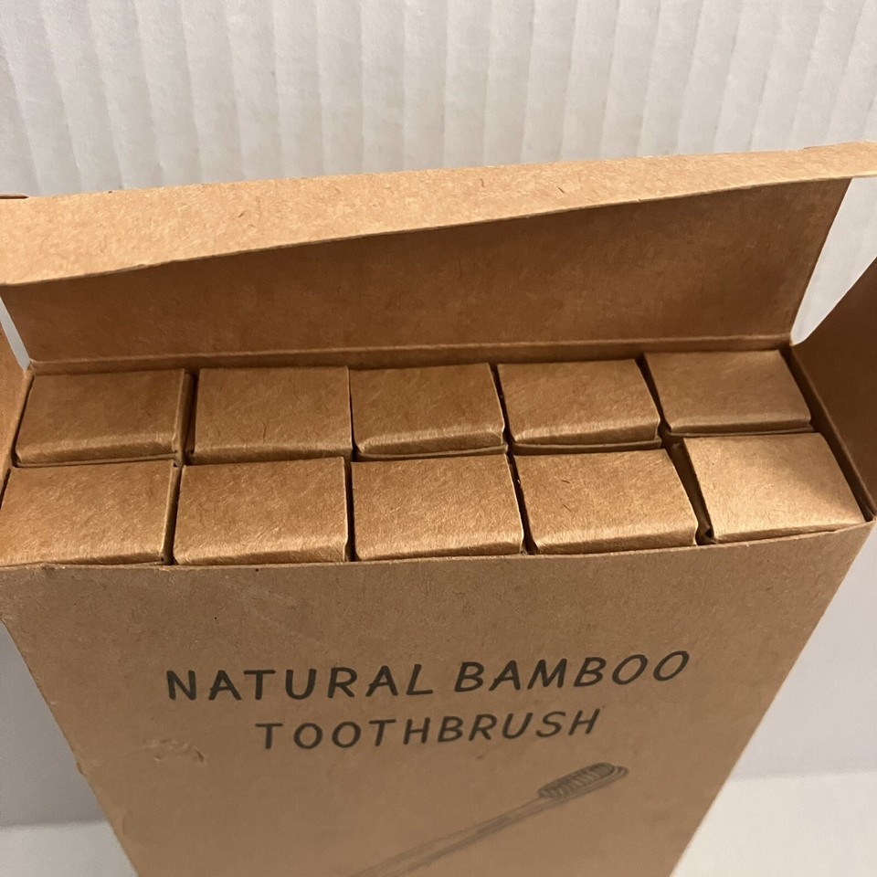 10-Pack Bamboo Toothbrushes Medium Bristles Multi-Colored Eco-Friendly ...