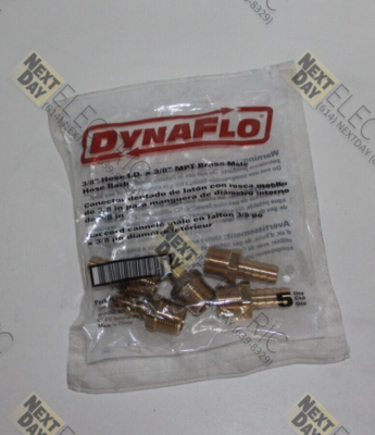 Dynaflow, 69929, 3/8" Hose Barb 3/8" MPT Brass Male Connector Fitting Nipple | eBay
