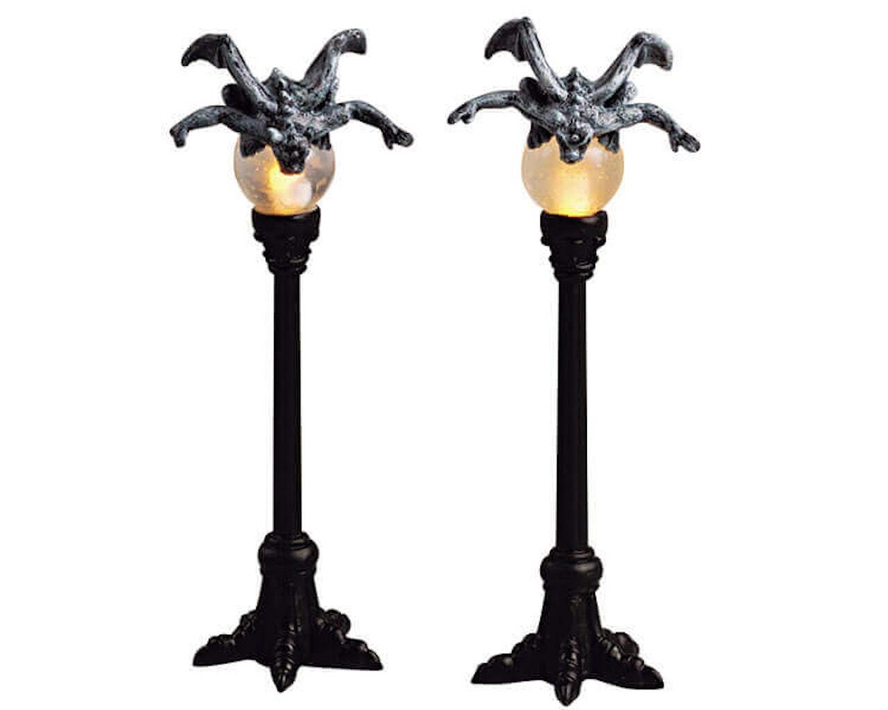 Lemax Spooky Town Gargoyle Lamp Post Set of 2 Halloween Sku #54314 ...