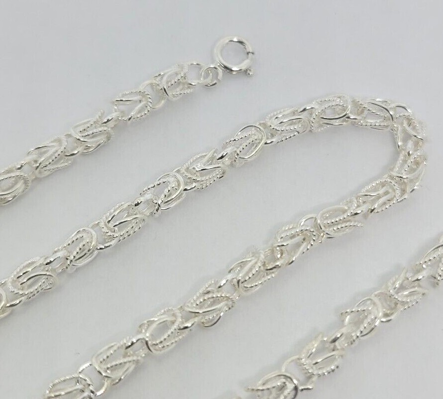 925 Sterling Silver Turkish Chain High Quality Necklace Bracelet 4mm ...