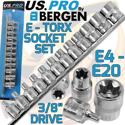 US PRO E TORX External ETorx Female Torx Sockets 3/8" Drive Sockets E ...