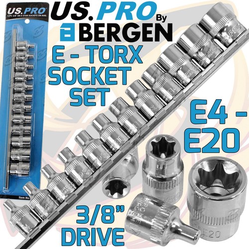 US PRO E TORX External ETorx Female Torx Sockets 3/8" Drive Sockets E ...