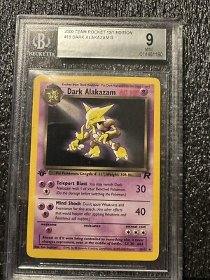 dark alakazam 1st edition Beckett 9 | eBay