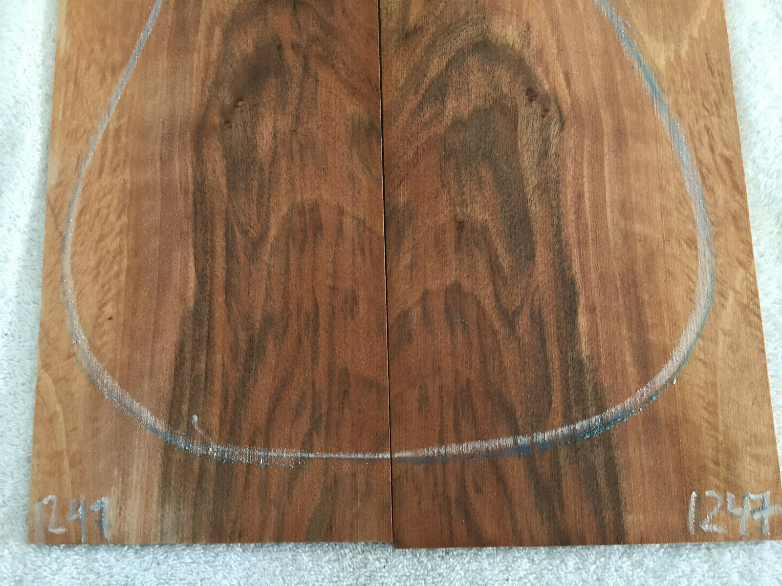 English Walnut book match set luthier guitar wood .20 x 14 x 23" #1247 ...