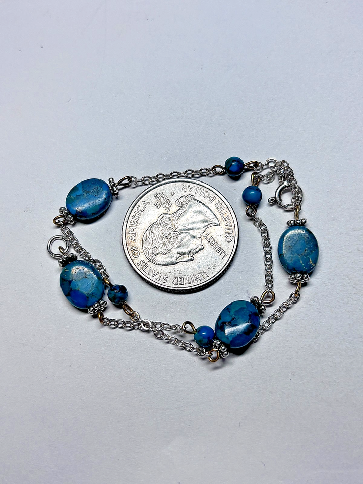 Sterling Silver Turquoise Anklet 4.3g 10in | eBay