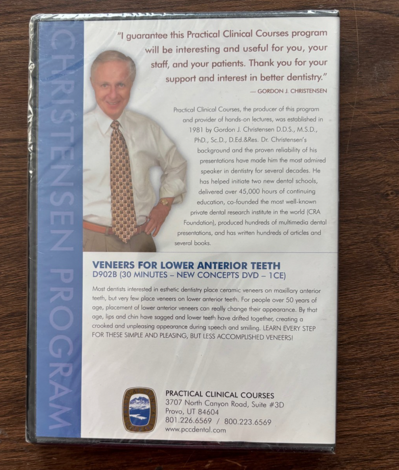 Gordon Christensen PCC Veneers for Lower Anterior Teeth Course (D902B ...
