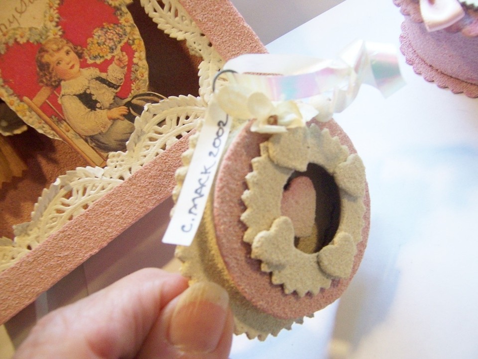 Casey Mack Valentines day shadow box candy box and ornament all signed ...