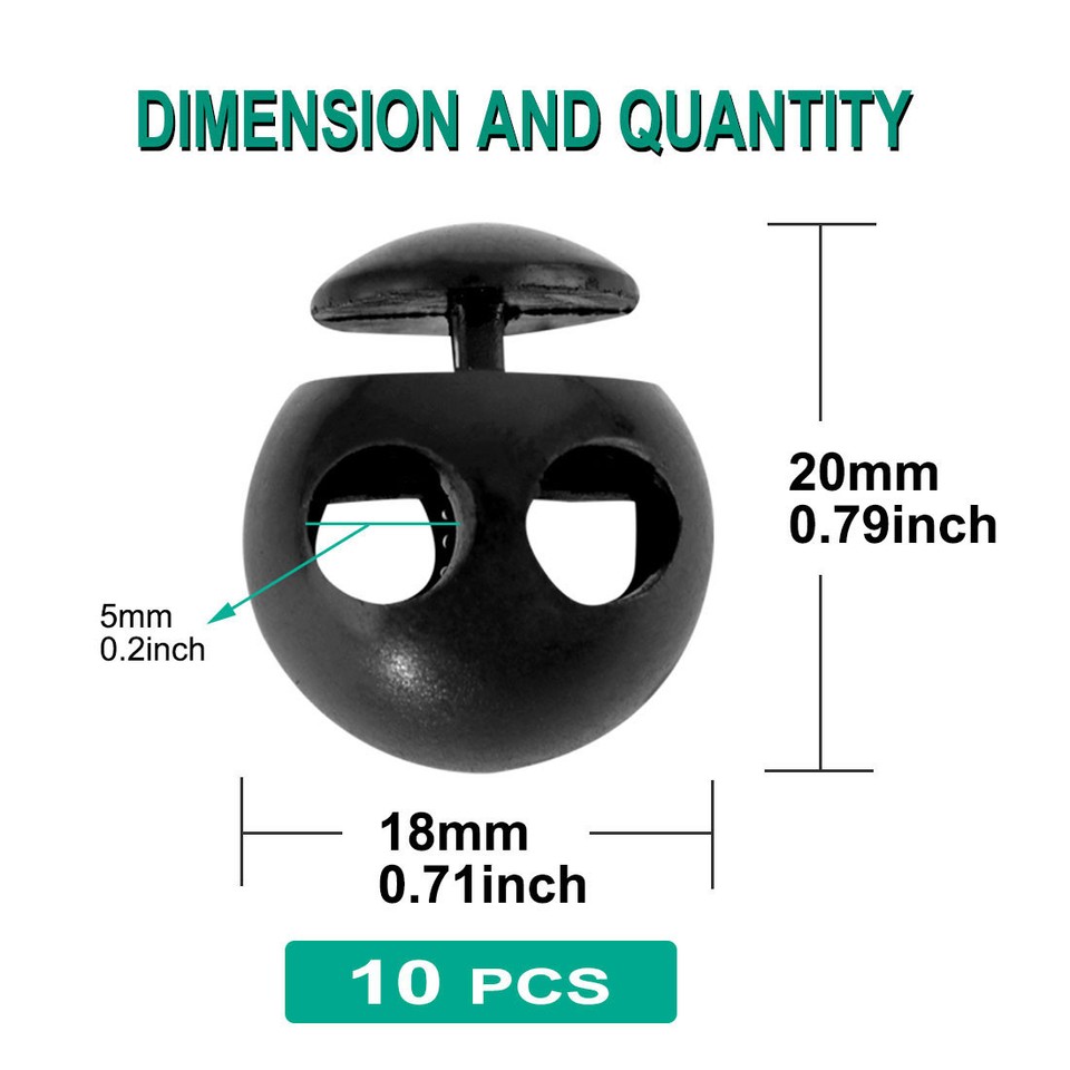 10pcs Plastic Cord Locks Stoppers Ends Spring Fastener Organizers | eBay