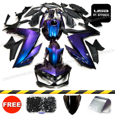 Chameleon Blue Purple Fairing Kit + Bolt For Yamaha YZF R3 2014-2018 ...