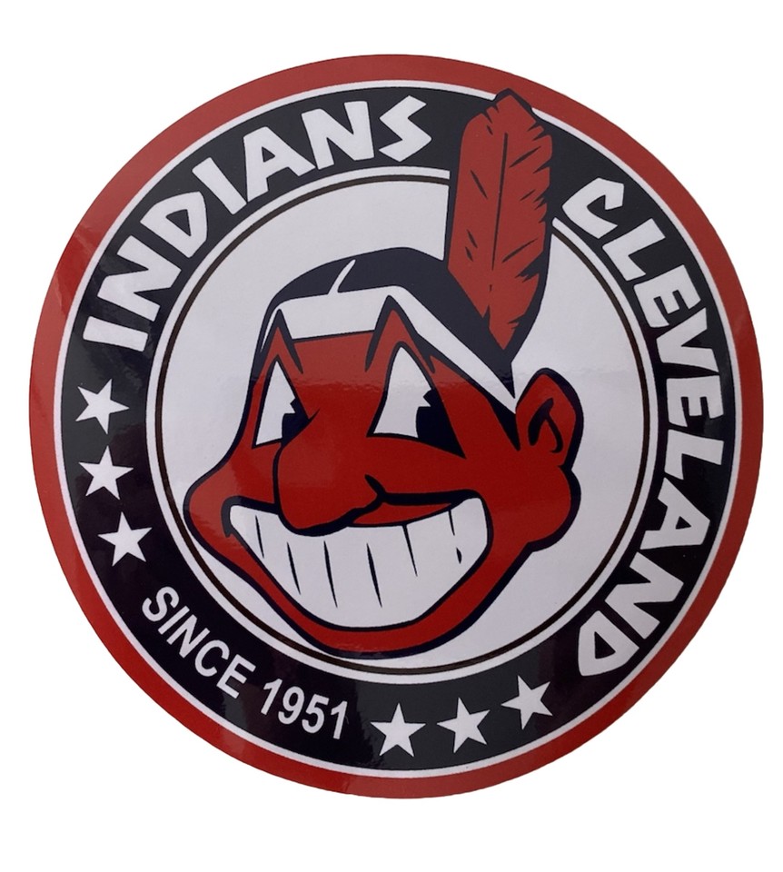 CLEVELAND INDIANS Sticker CHIEF WAHOO DECAL 1951 Indians Baseball ...