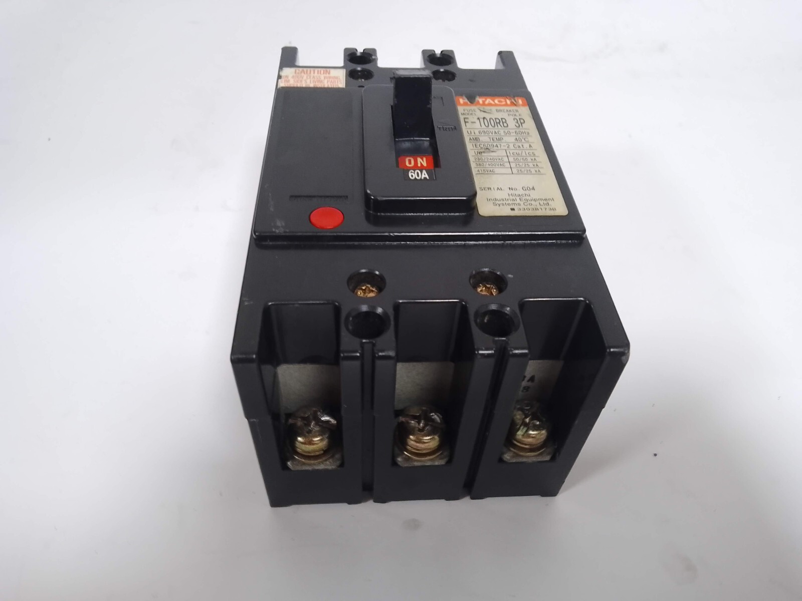 Hitachi F-100RB3P 100A 600VAC 3 Pole Molded Case Circuit Breaker for ...