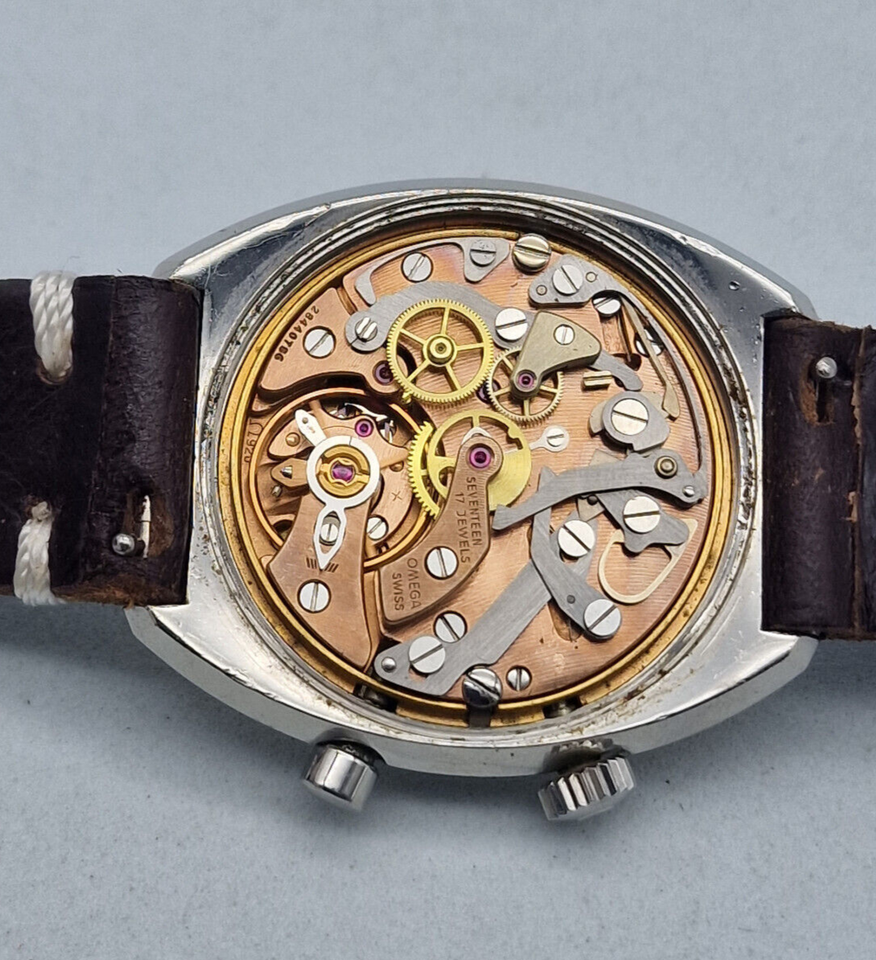 VINTAGE 1969 OMEGA CHRONOSTOP GREY DIAL CAL:920 MANUAL WIND MAN'S WATCH ...