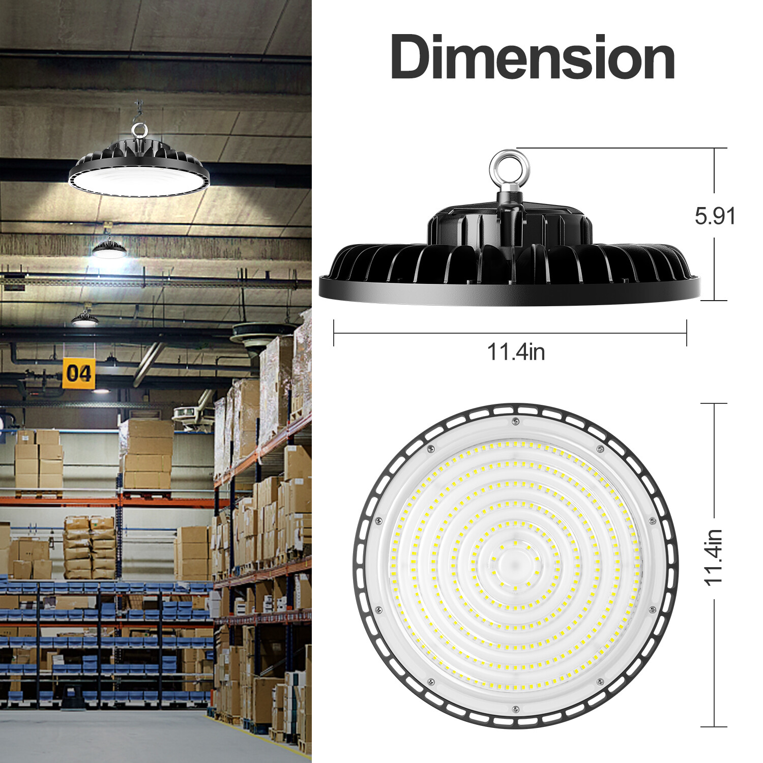 10 Pack 200W UFO Led High Bay Light Commercial Industrial Warehouse ...
