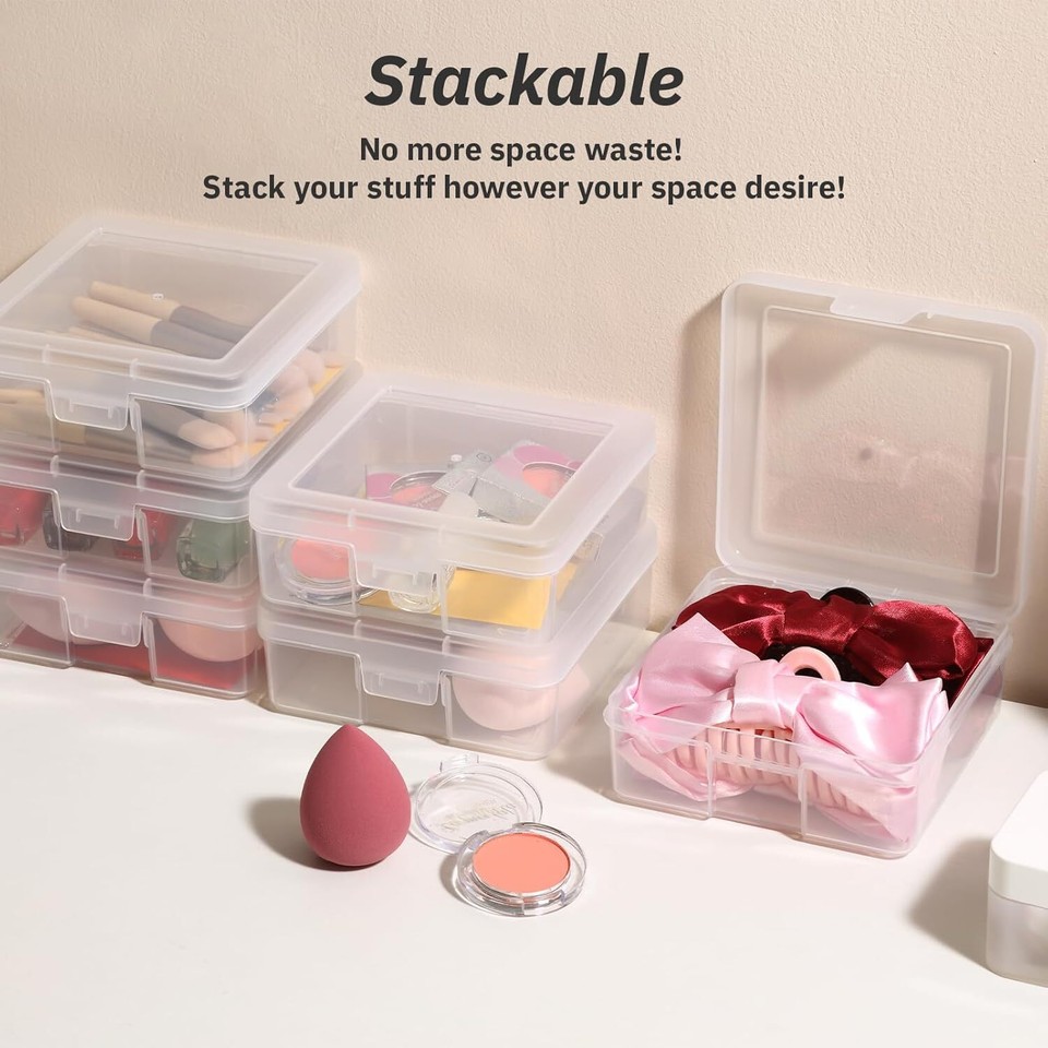 novelinks Small Plastic Storage Box Containers with 18 Pack -Clear | eBay