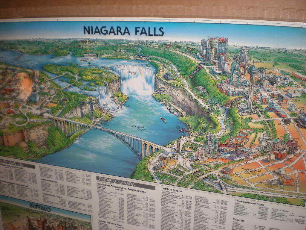 Laminated Poster Map NIAGRA Falls Region, Unique Media Artistic ...