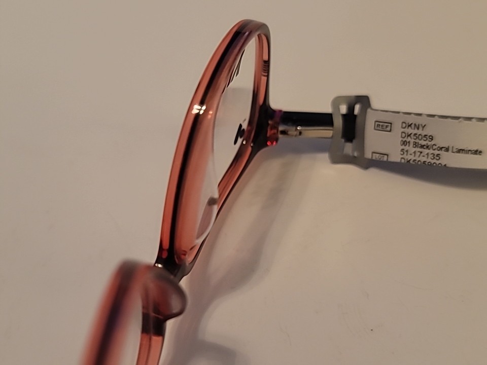DKNY DK5059 Eyeglass Frames Cat Eye Full Rim Demo Lenses Black Coral ...