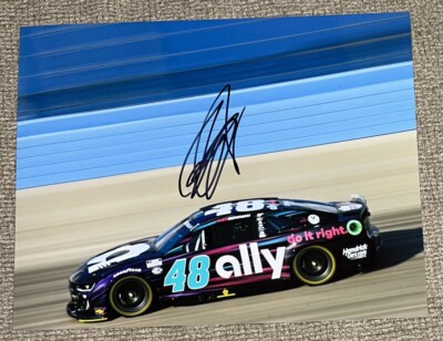 Alex Bowman Signed 8x10 Photo Ally Car On The Track NASCAR Auto COA | eBay